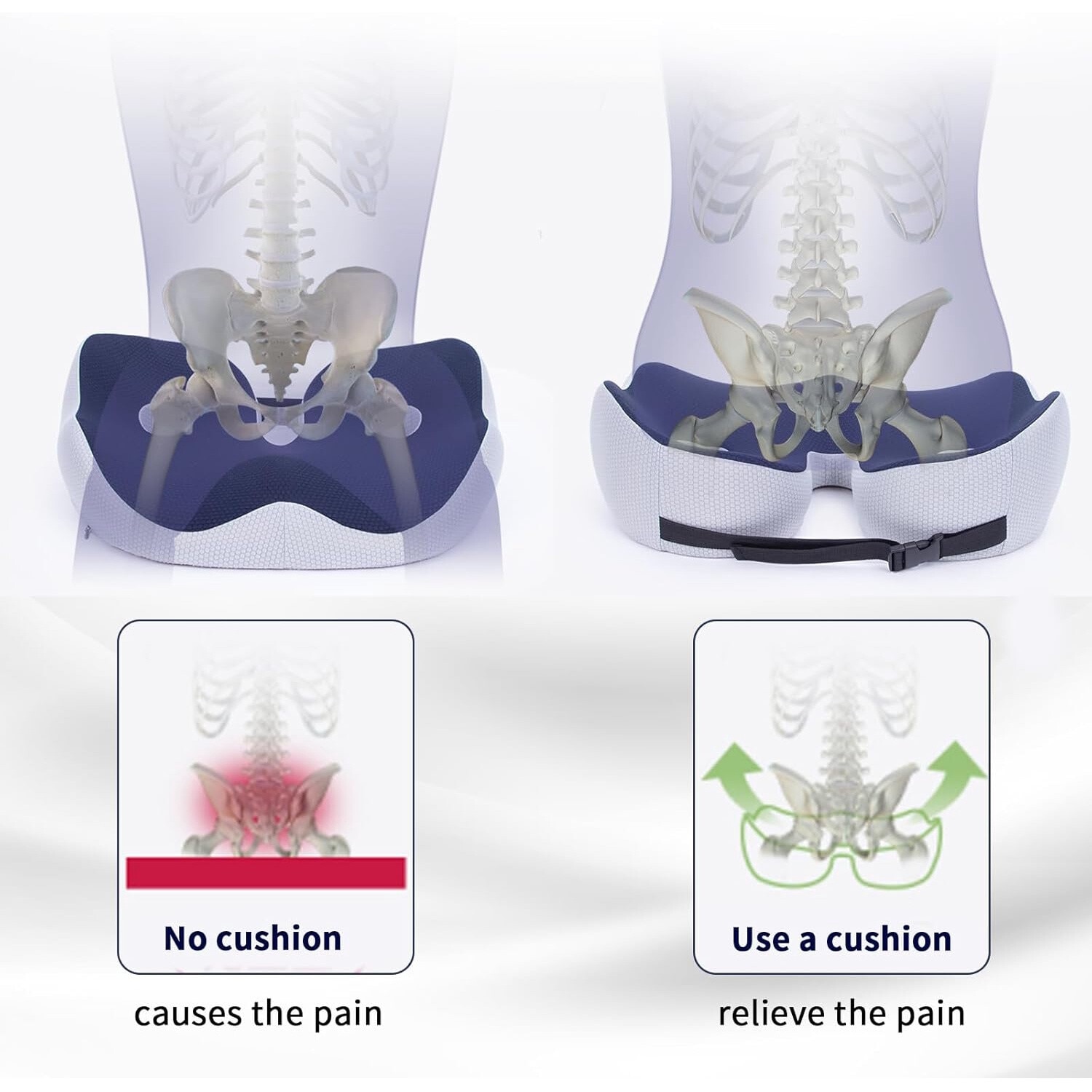 Perna ortopedica sezut, Weluvfit, H862, Spuma cu memorie Premium ...