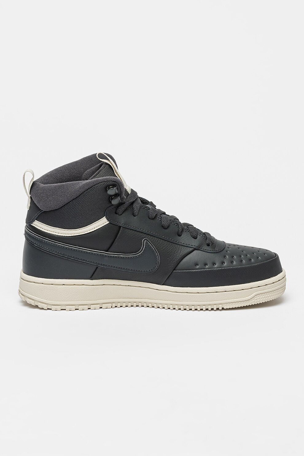 Nike, Pantofi sport mid-high cu insertii de piele Court Vision Mid WNTR ...
