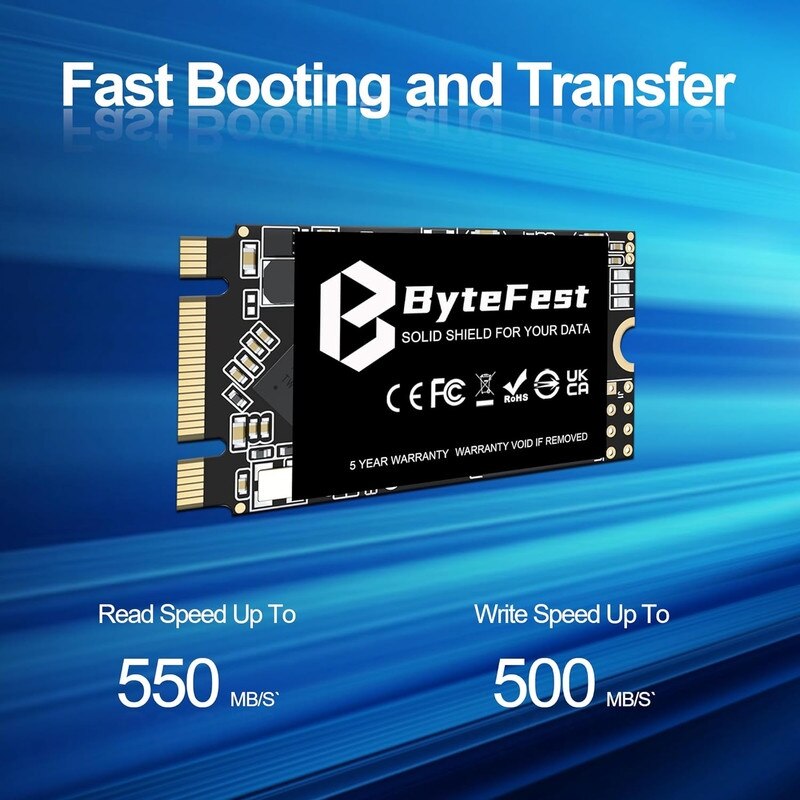 ByteFest SSD 64 GB M.2 2242 NGFF SATA III 6 Gb/s вътрешен SSD диск ...
