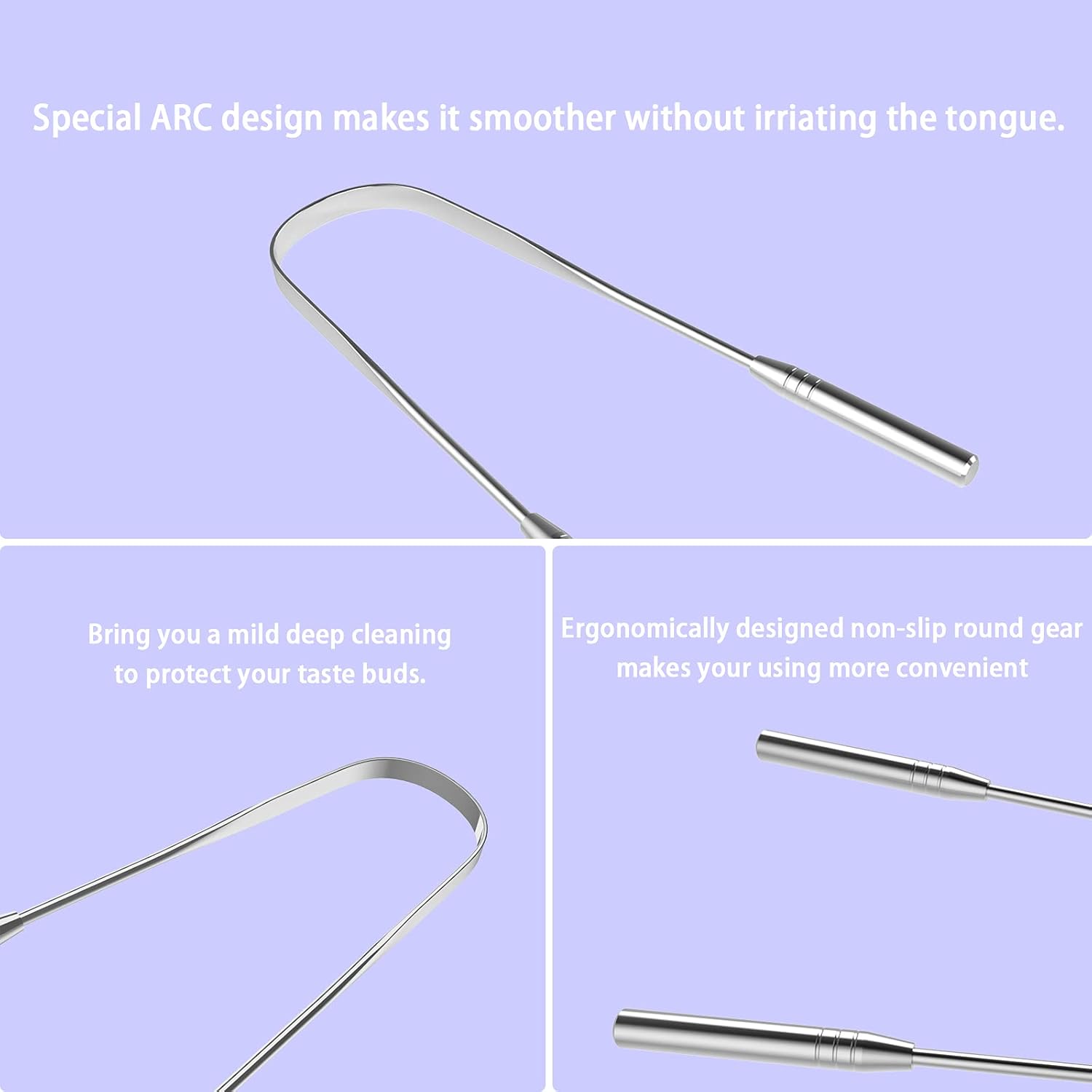 Set de raclete pentru limba, inox chirurgical, design ergonomic, usor ...