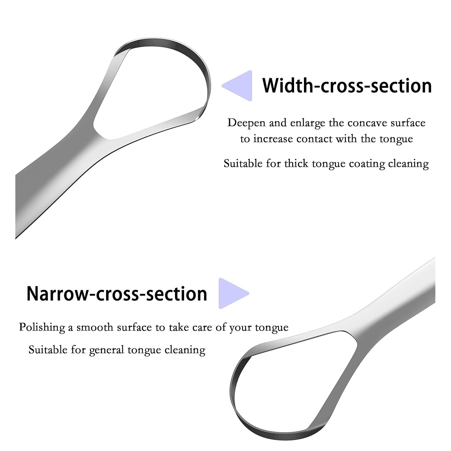 Set de raclete pentru limba, inox chirurgical, design ergonomic, usor ...