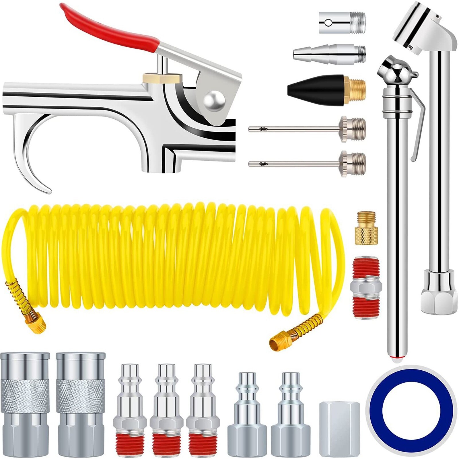 Set Aer Comprimat, Hggzeg, 20 piese, Cu furtun, duza conica, ac de ...