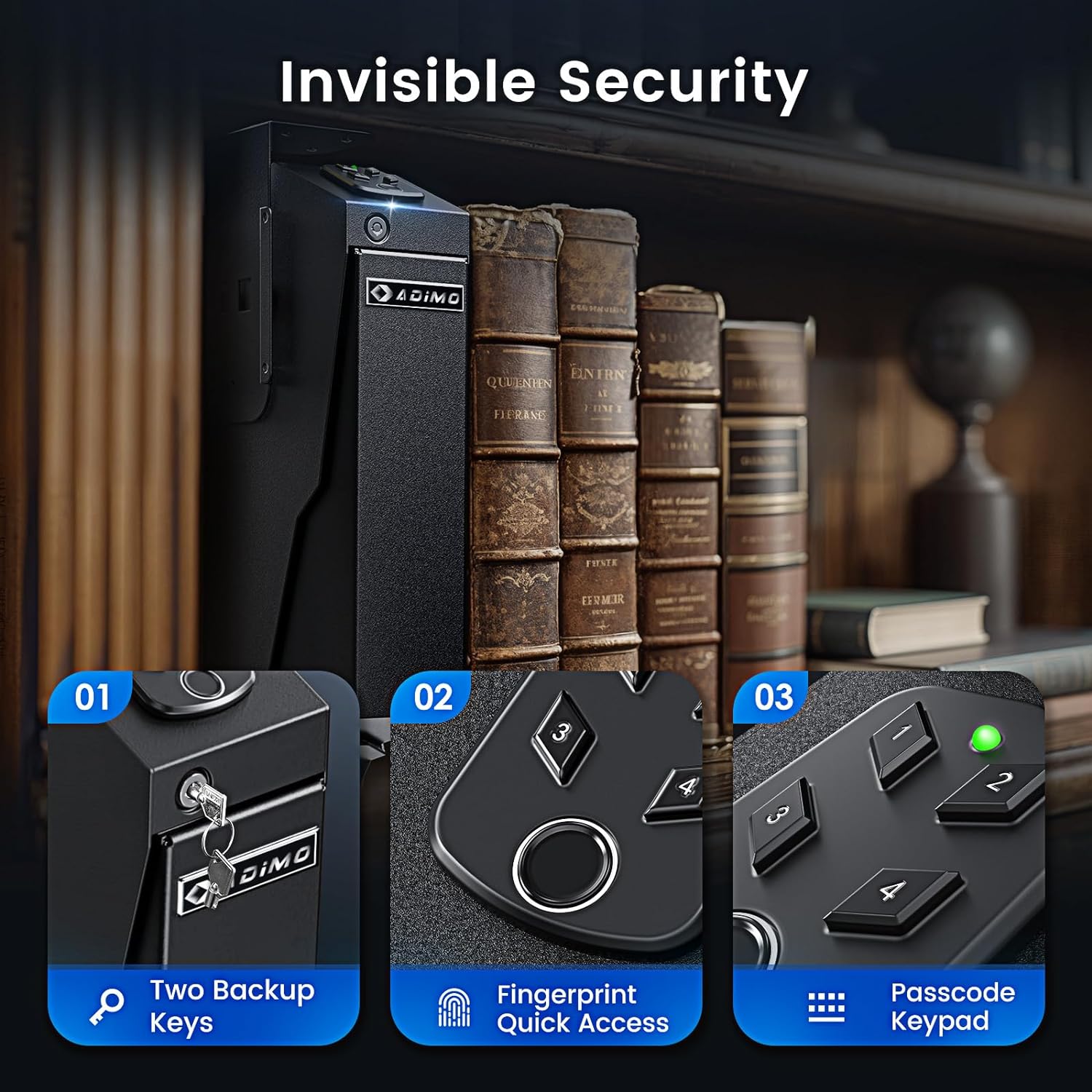 Seif Box cu amprenta biometrica pentru pistol, Amprenta digitala, cifru ...