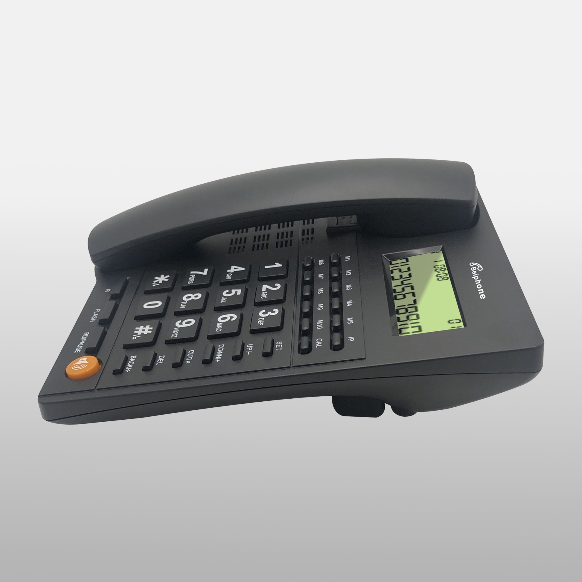 Telefon fix cu fir XH StDsg®, Negru, volum ajustabil, alarma, negru ...