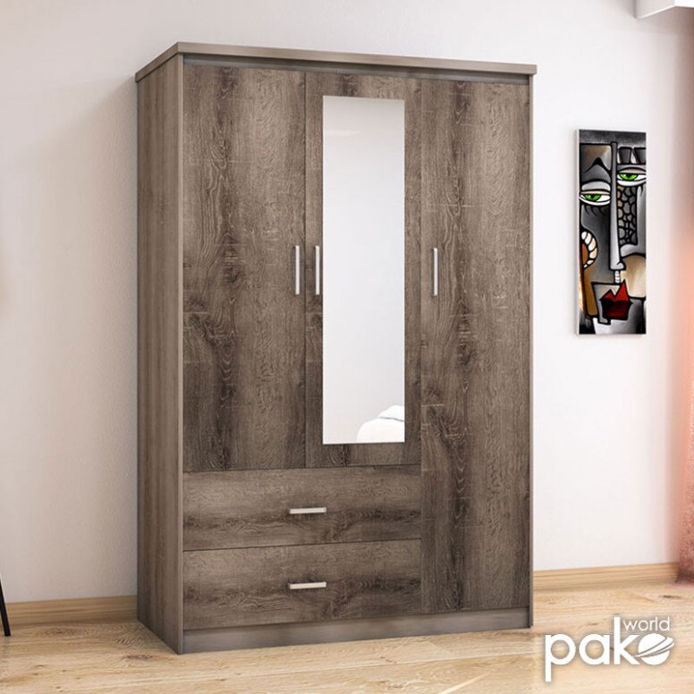 Dulap haine Model Olympus, Stejar/Bej, 120x57x183 cm - eMAG.ro