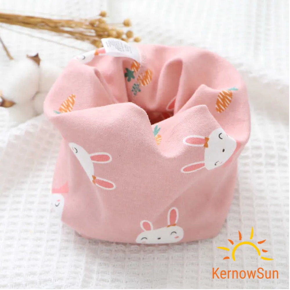Fular tip guler rulat pentru copii, model iepure, roz, KERNOWSUN ...