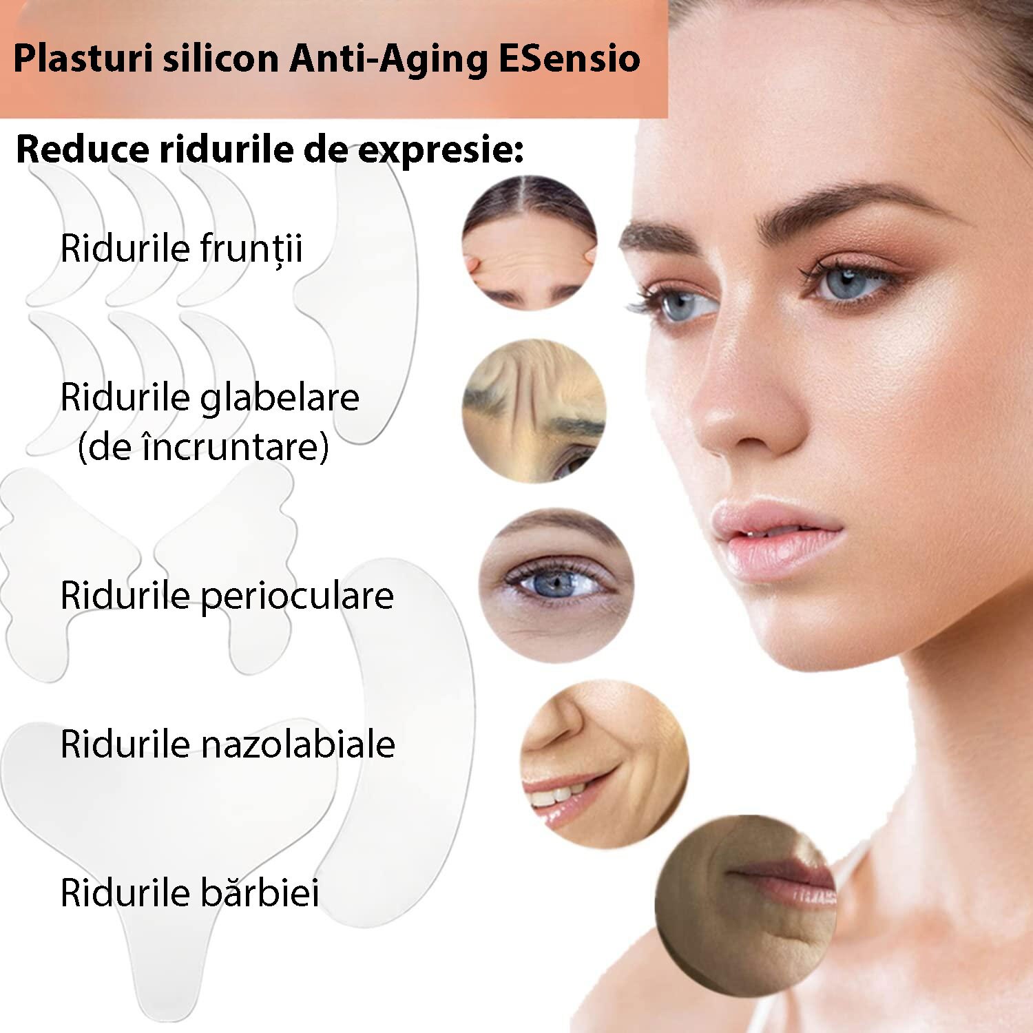 Plasturi din silicon medical ESensio® Anti-Aging 11S, 11 piese pentru ...