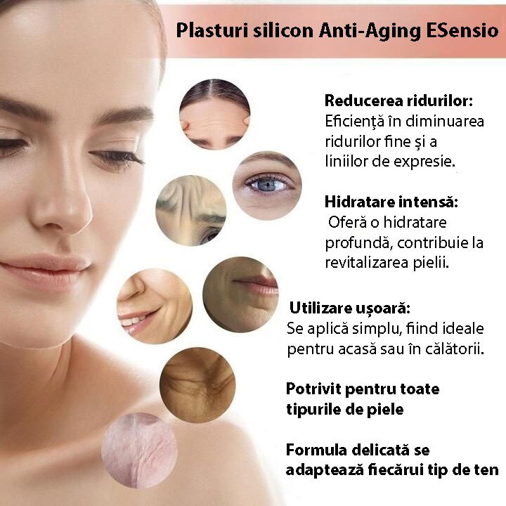 Plasturi din silicon medical ESensio® Anti-Aging 11S, 11 piese pentru ...