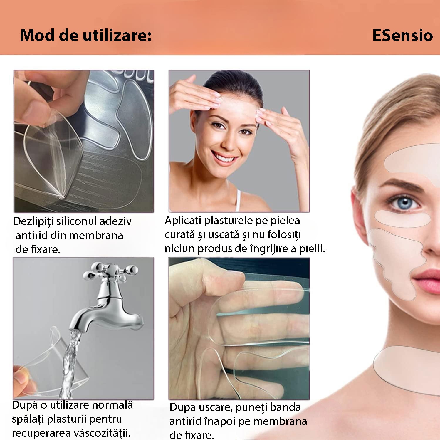 Plasturi din silicon medical ESensio® Anti-Aging 11S, 11 piese pentru ...