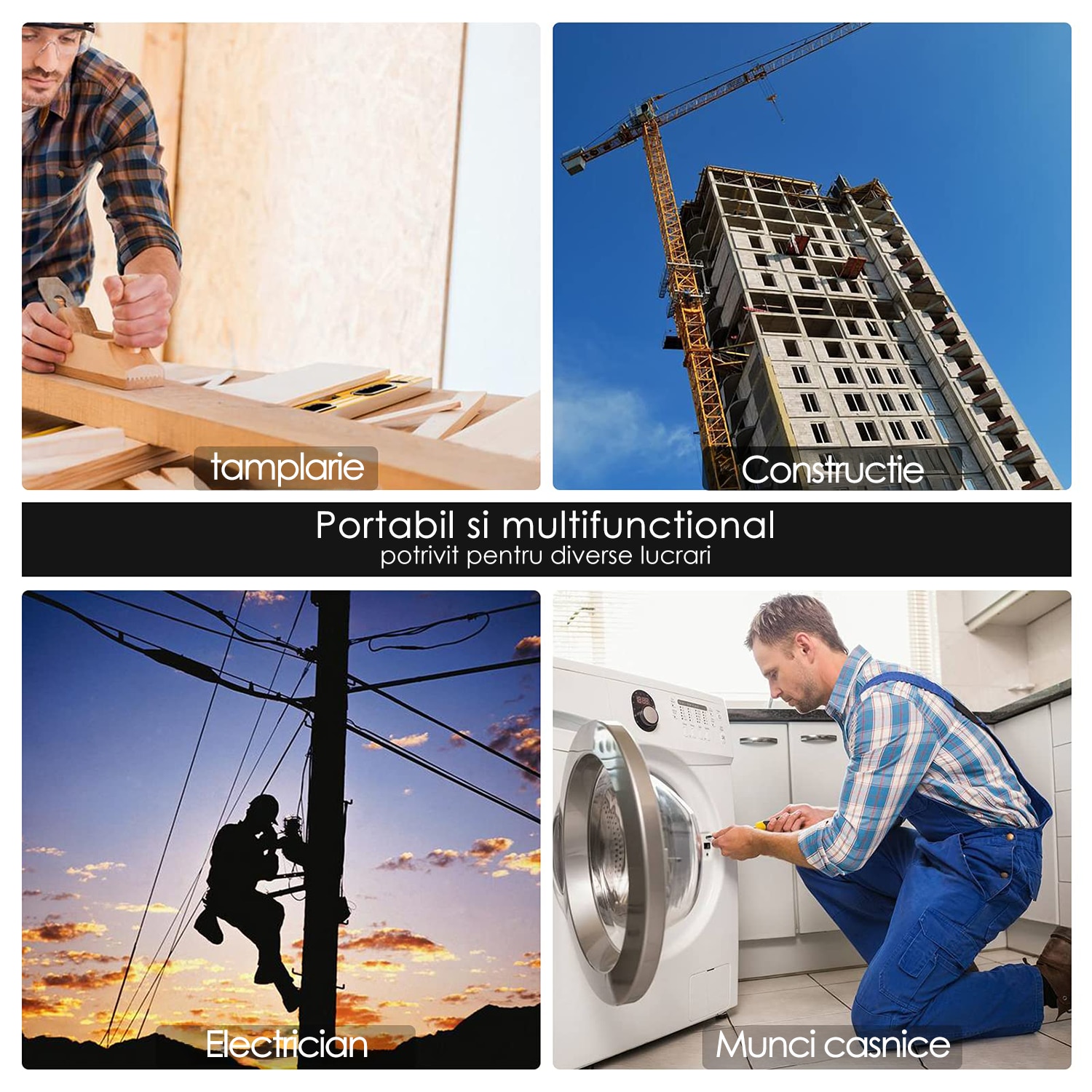 Geanta pentru Scule Compacta, BYONDSELF®, 8 Buzunare, Centura Reglabila ...