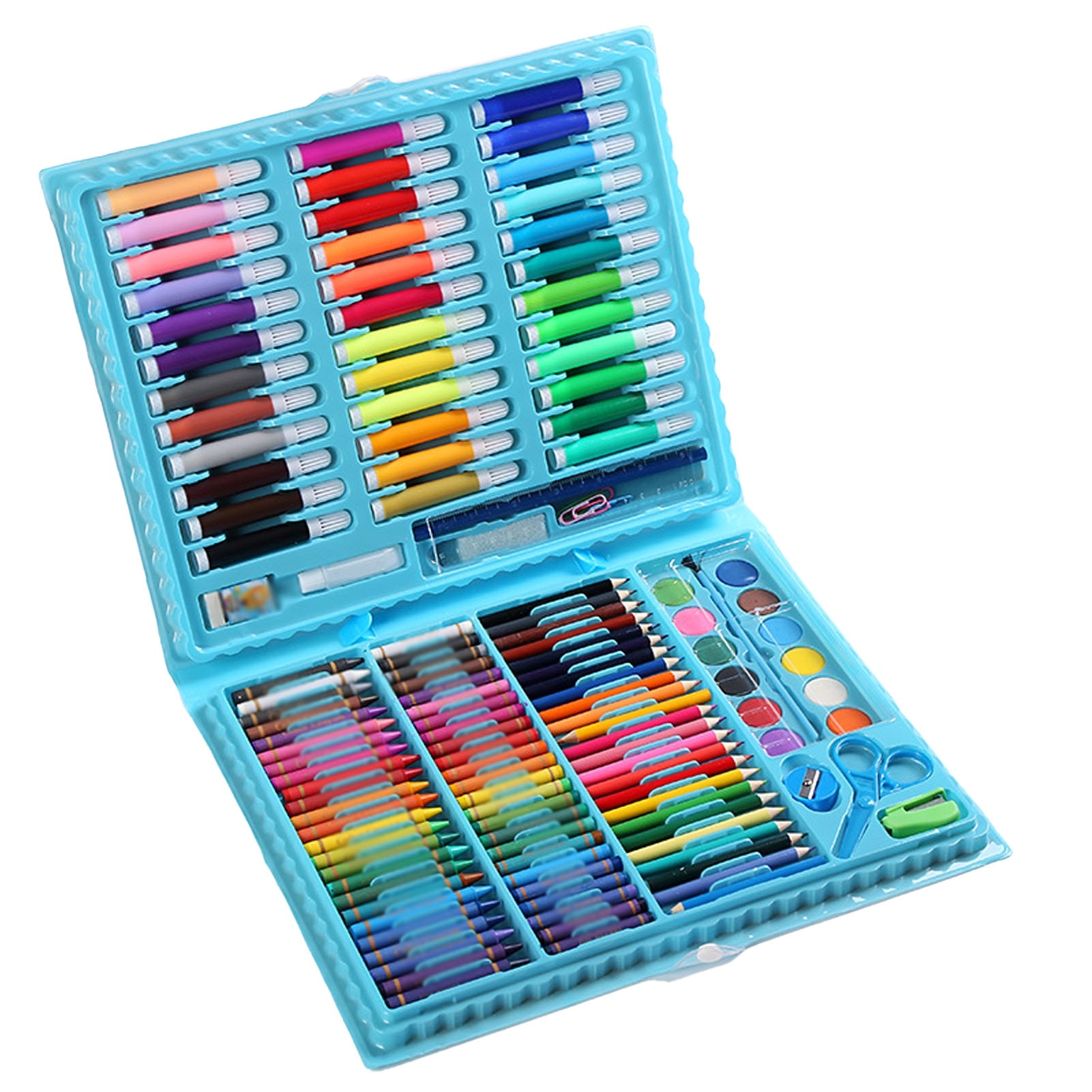 Set de pictura pentru copii, 150 piese, culori variate, cutie albastra ...