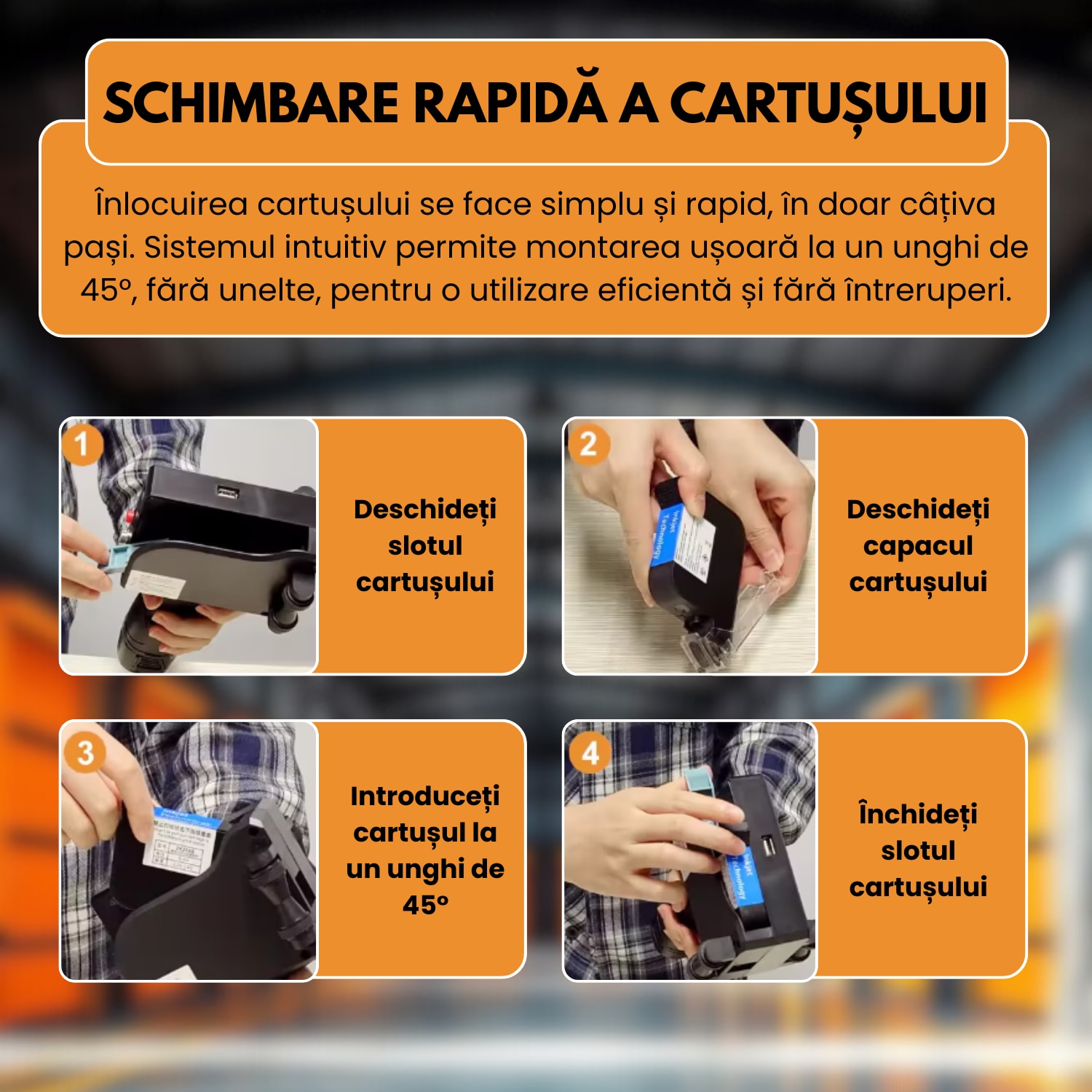 Imprimanta portabila C Tech® Inkjet, tip pistol, Dimensiune imprimare 1 ...