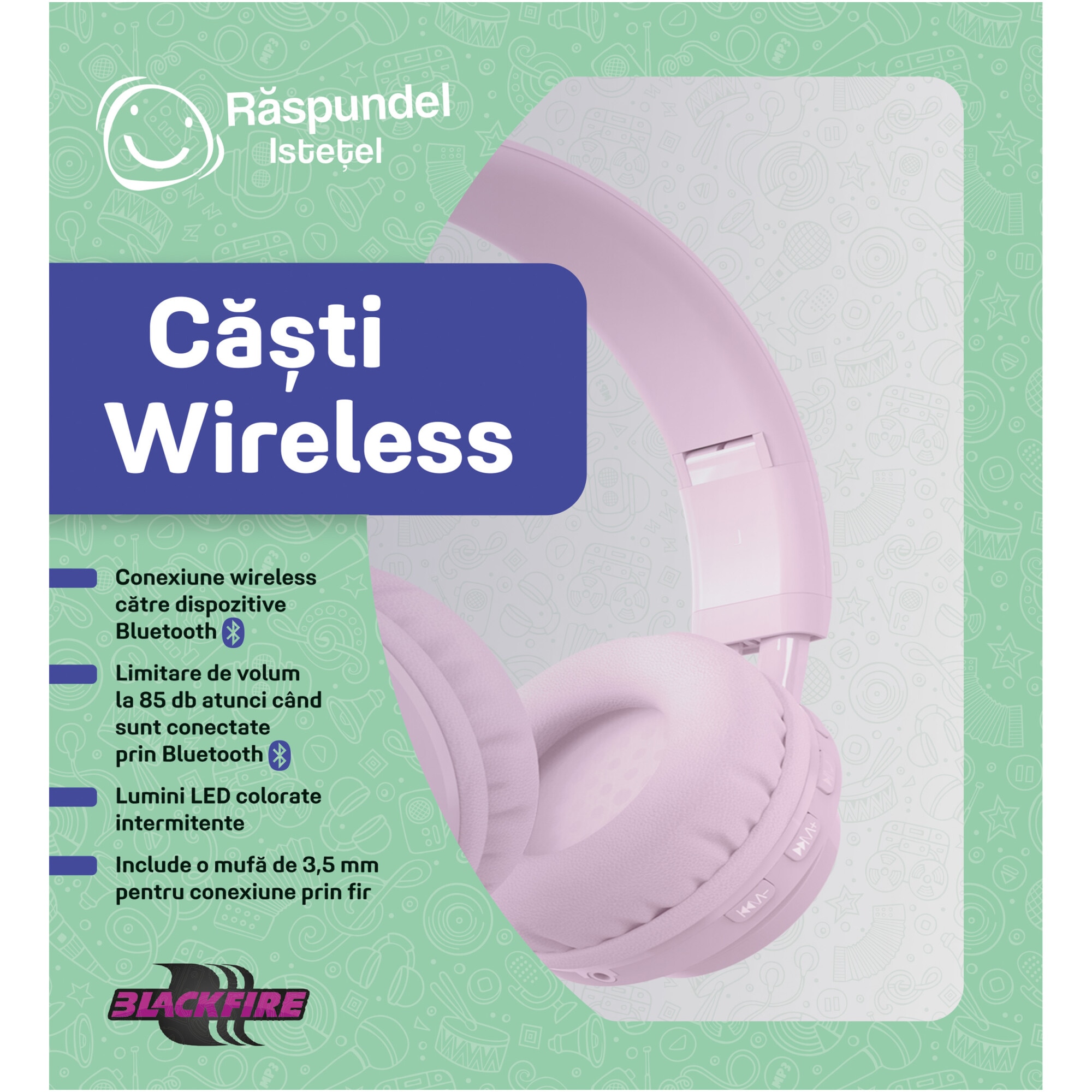 Casti wireless Raspundel Istetel, roz - eMAG.ro