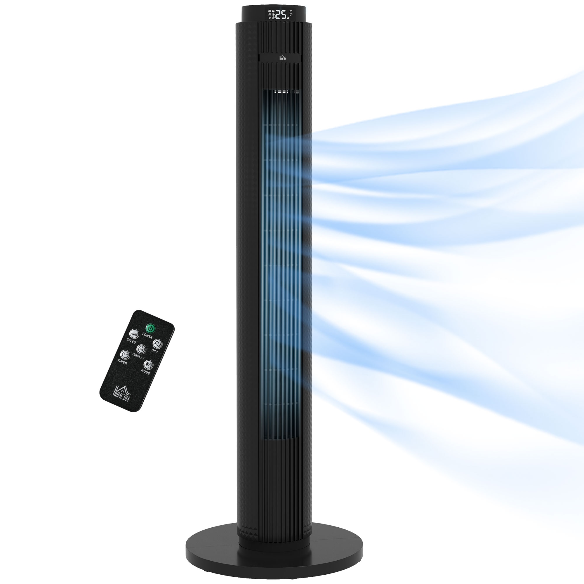 Ventilator vertical, Homcom, 45W, 4 moduri, 3 viteze, timer 12h, O31 ...