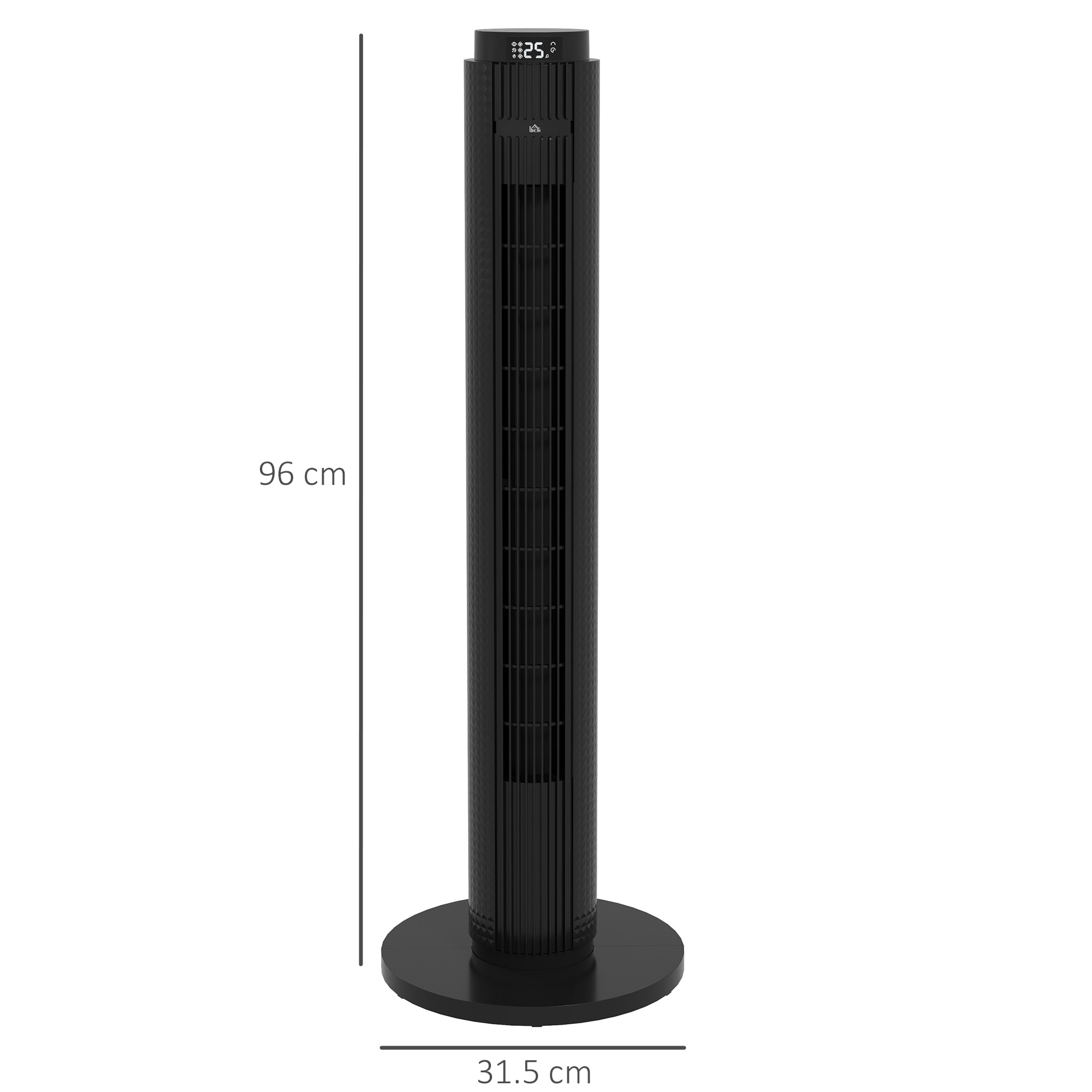 Ventilator vertical, Homcom, 45W, 4 moduri, 3 viteze, timer 12h, O31 ...
