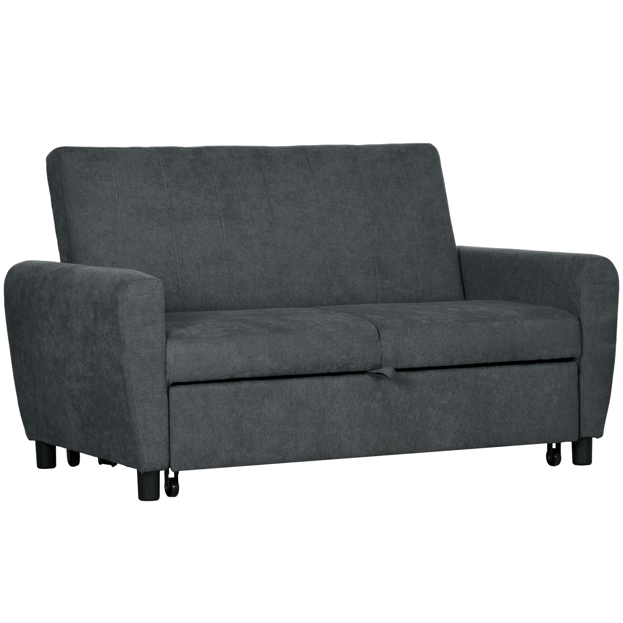 Canapea extensibila HOMCOM, 2 locuri cu 2 perne, material captusit cu ...