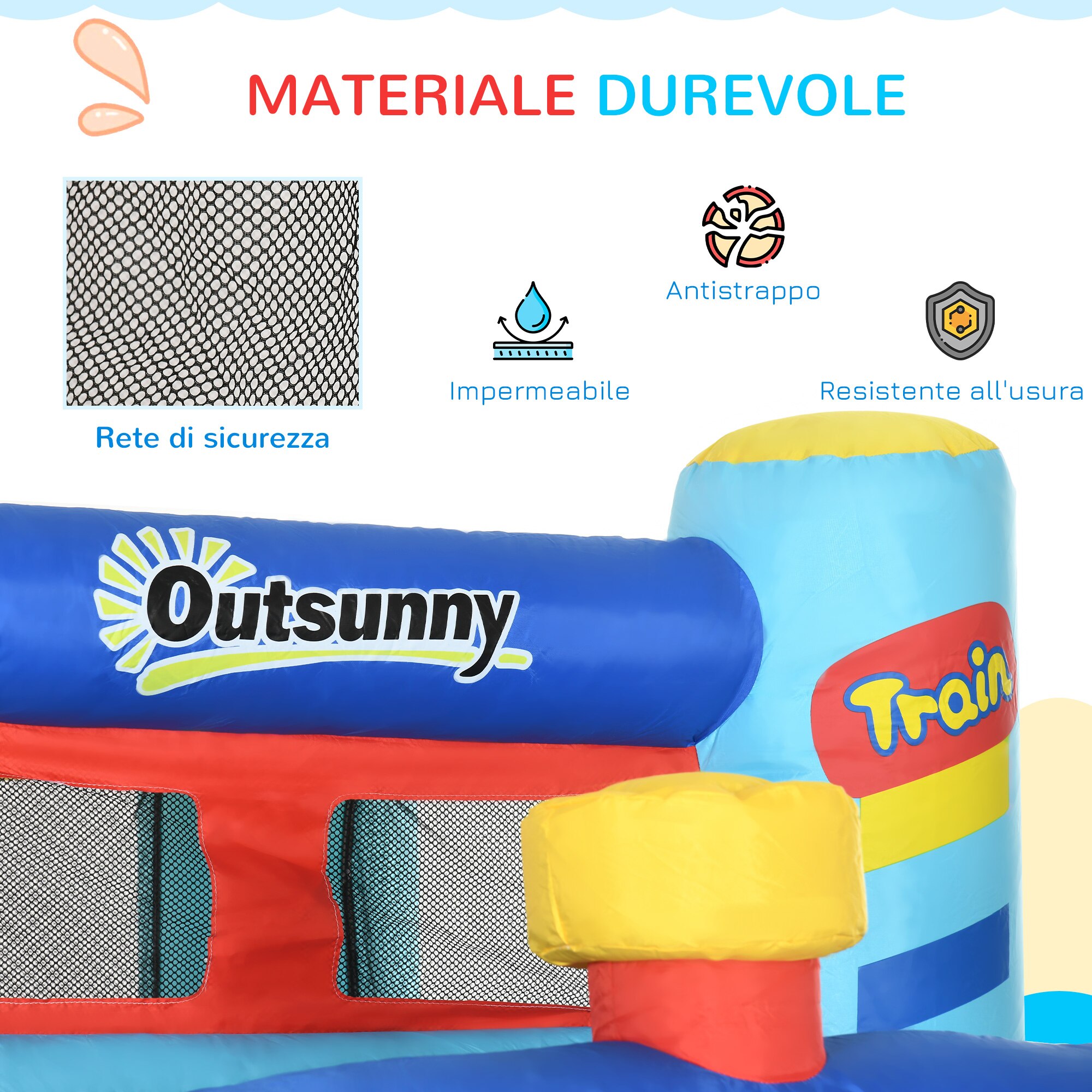 Castel gonfiabil Outsunny, trambolina si piscina, multicolor ...