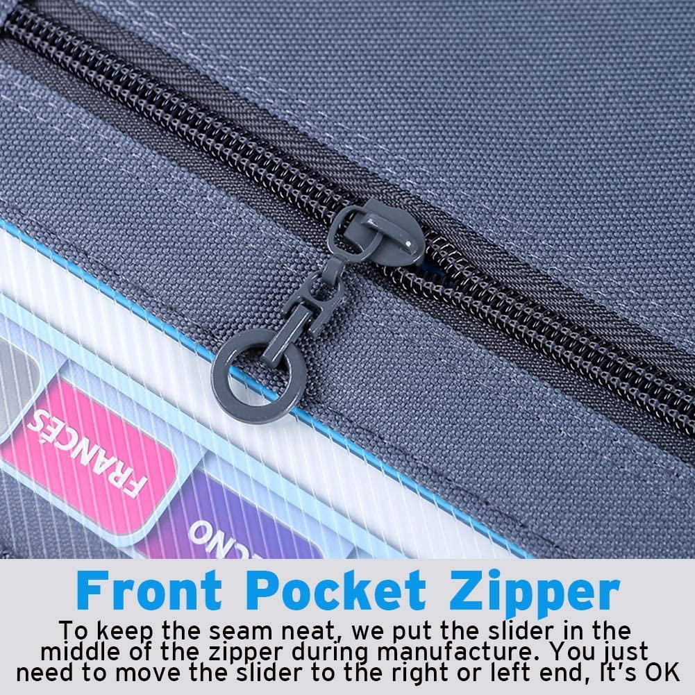 Mapa extinsa cu fermoar, JeiibrZui, 13 compartimente, neagra, pentru ...