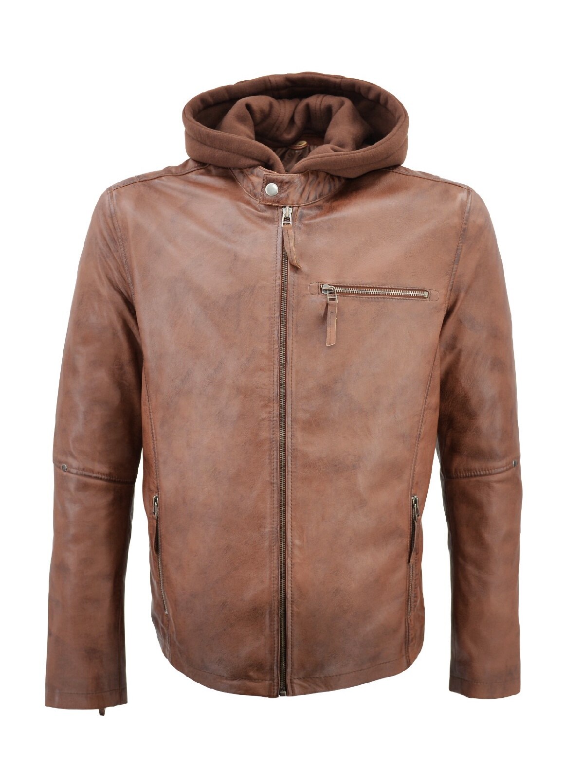 Jacheta barbati 14-M-SPIKE, Leather100, Piele naturala, Maro - eMAG.ro