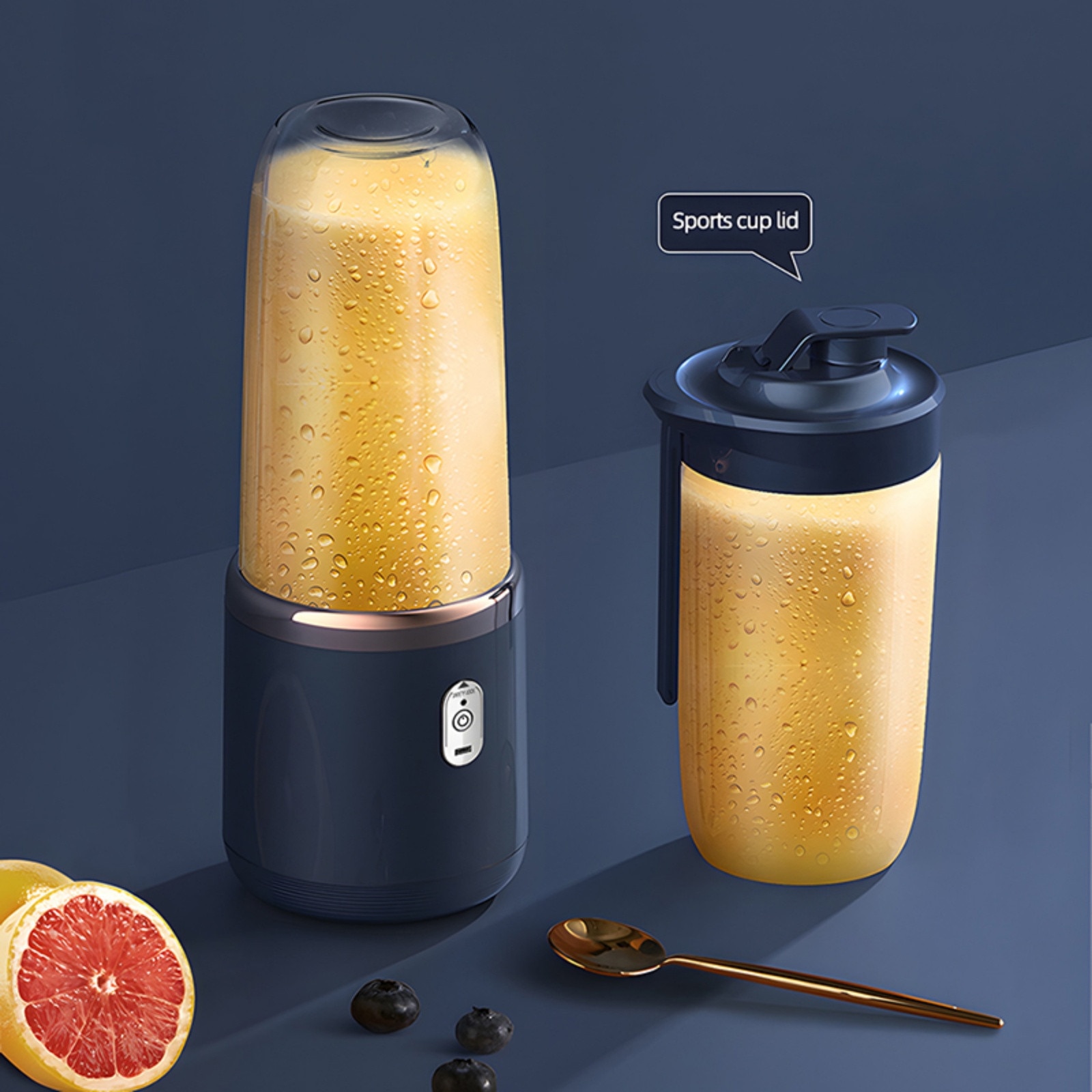 Blender Portabil, USB Reincarcabil, 40W, 6 Lame Inox, PCTG ...