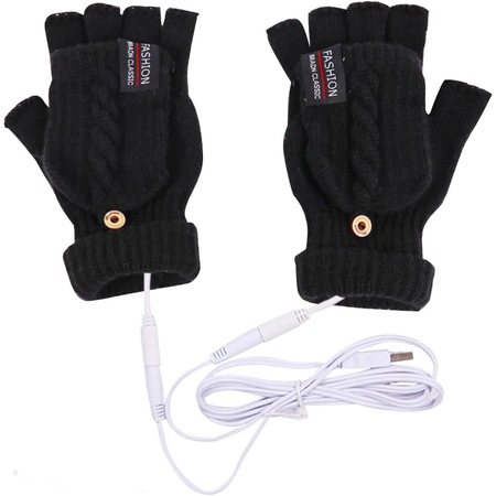 Manusi termice incalzite, lavabile, incarcare USB, Negru - eMAG.ro