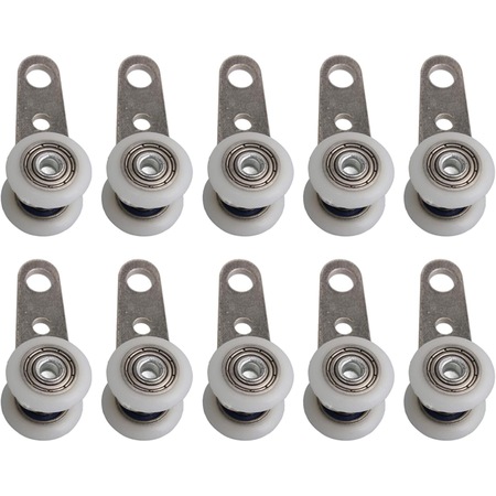 Set 10 Roti, Metal / Plastic, 45 x 19 mm, Pentru usi glisante, Gri ...