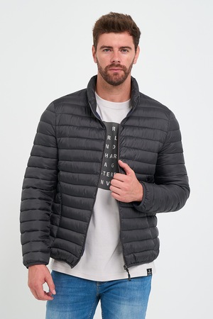 KVL by KENVELO, Geaca matlasata cu buzunare cu fermoar, Gri antracit ...