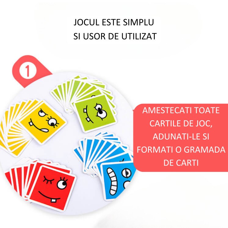 Joc interactiv cu emotii si expresii faciale, Cuburi multicolore, 3 ani ...