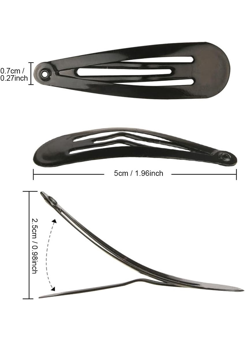 Set 24 Agrafe de Par, Metal, 4.9x1.5cm, Negru - eMAG.ro
