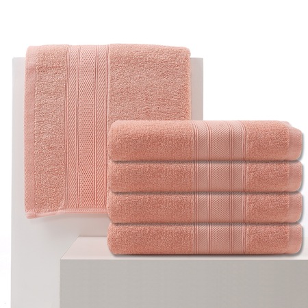 Set 4 Prosoape de Baie Nonsuch, Bumbac, Roz, 70x140cm - eMAG.ro