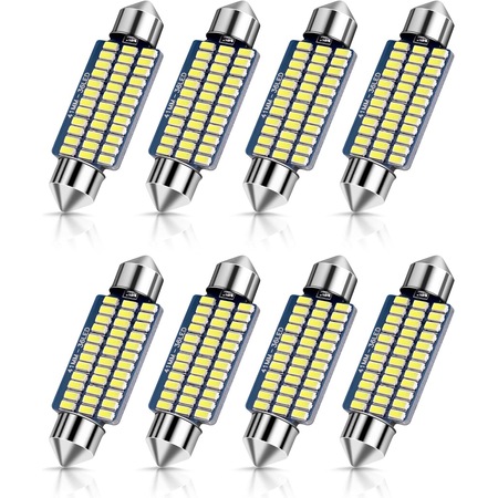 Set 8 becuri auto, 41mm, 300 lumeni, 3W, alb, pentru iluminat auto ...