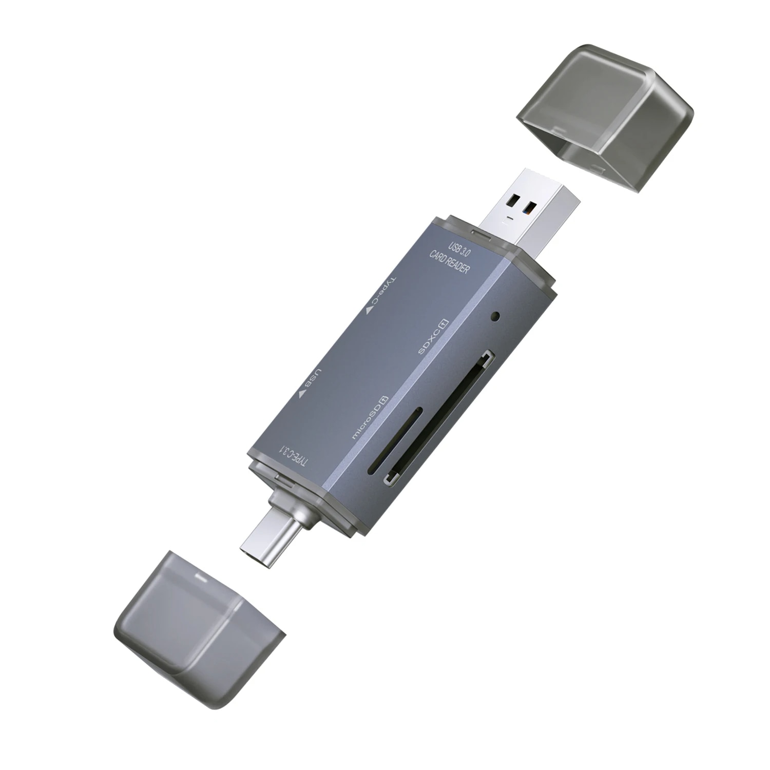 Cititor carduri 6 in 1 de mare viteza, USB-A 3.0 si USB-C 3.1 la ...