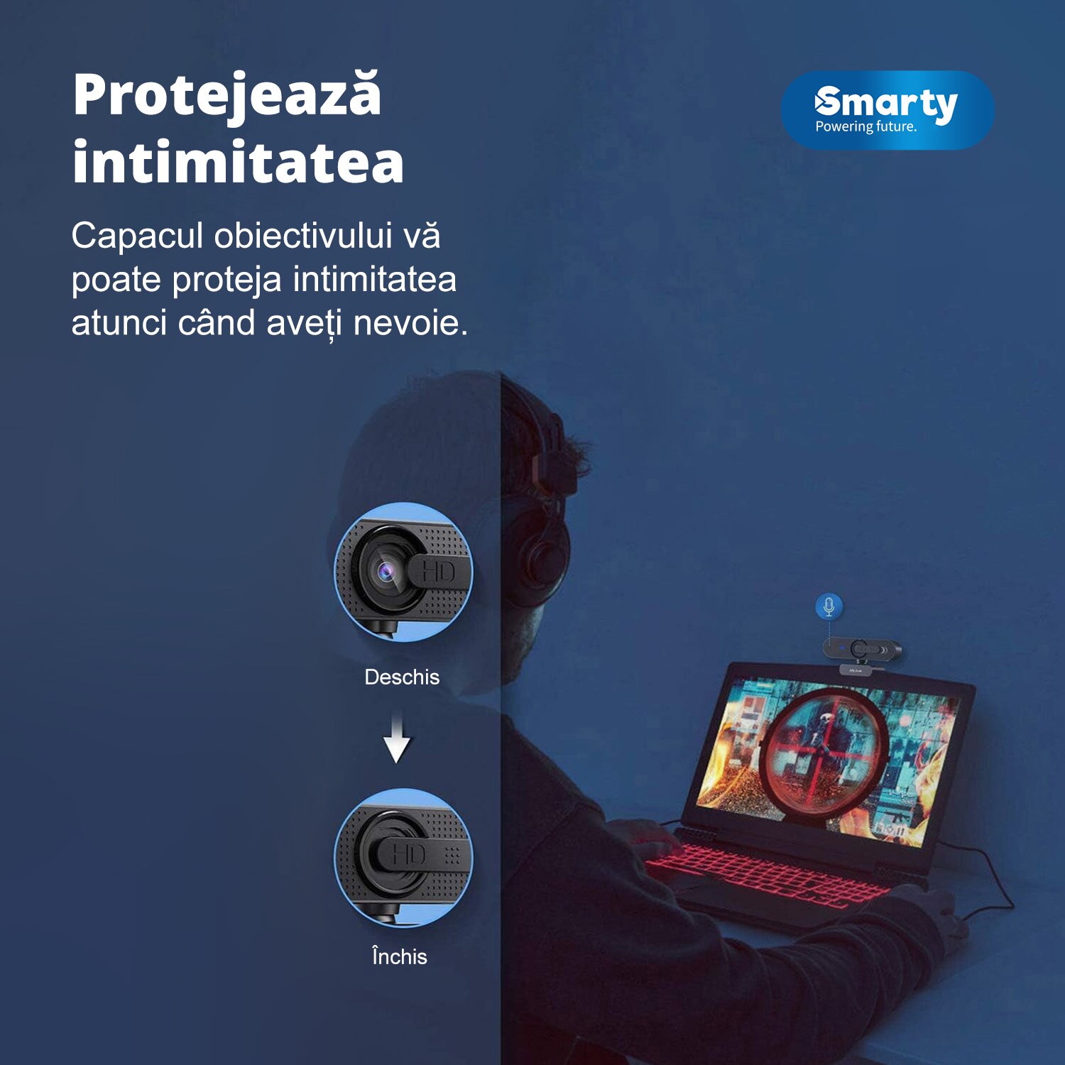 Camera Web Smarty® Jelly C-Vision Pro CMS006, Deep-Focus Real 1080P ...