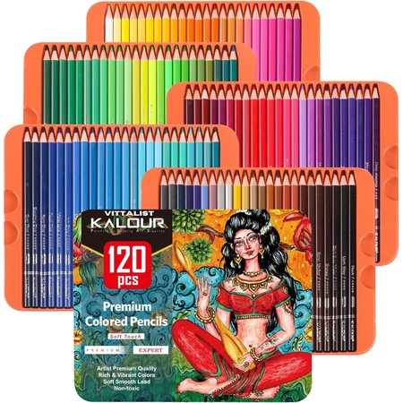 Set profesional de creioane colorate pentru desen si schite VITTALIST ...