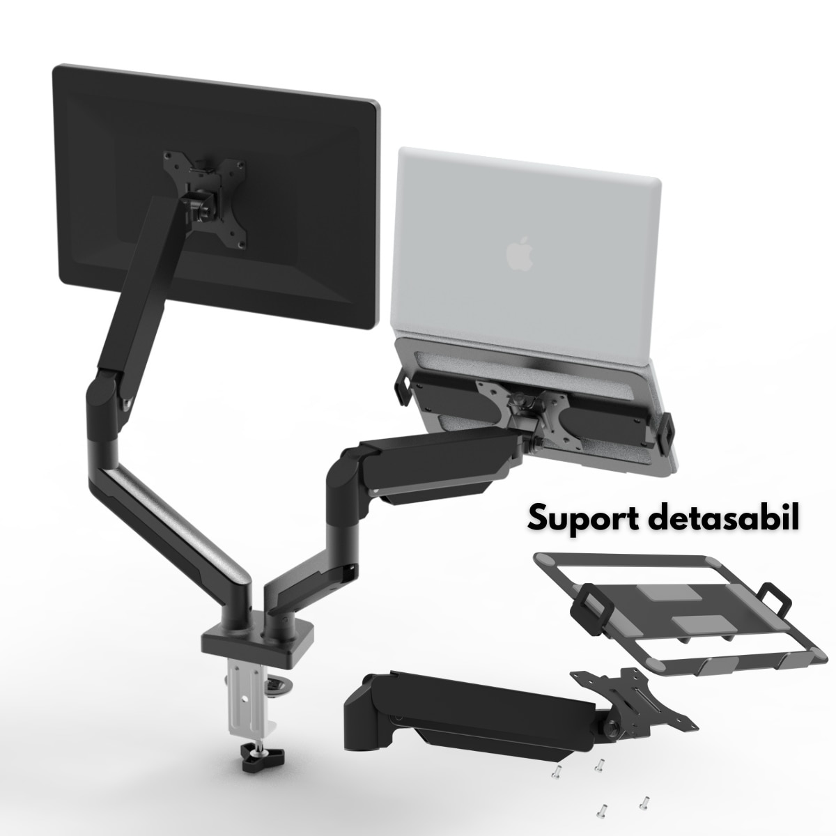 Suport Monitor dublu, pentru Birou, Multifunctional cu Brat dublu ...