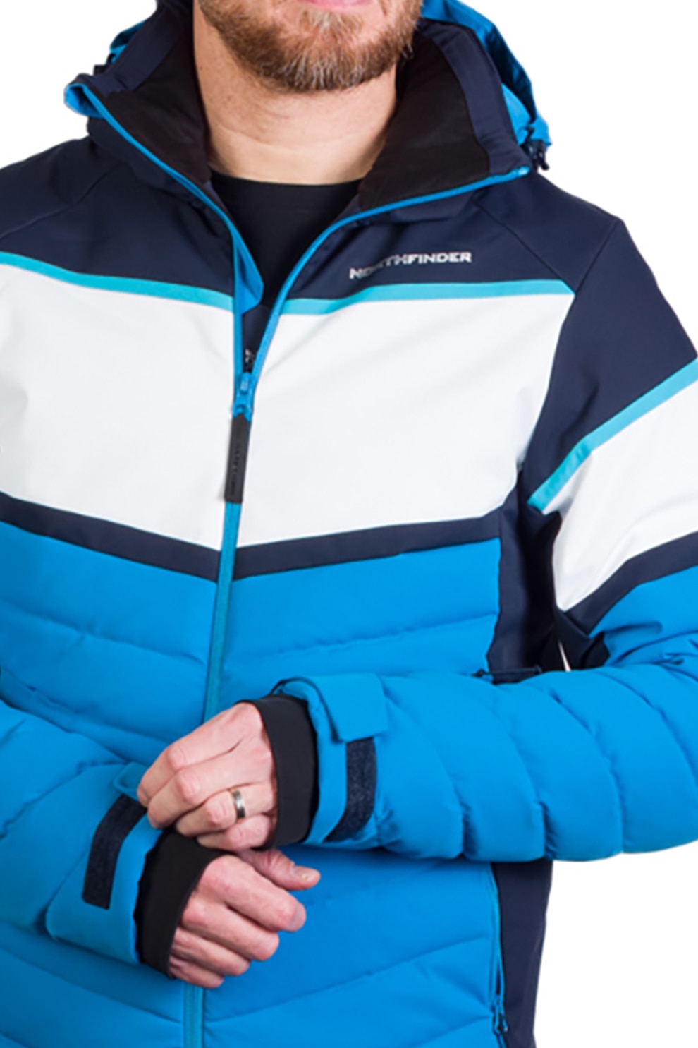 NORTHFINDER, Jacheta izolata pentru schi Vittorio, Alb, Albastru, L ...