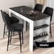 Set Masa Bar Neagra cu 4 scaune, Modella Talex Negru - eMAG.ro