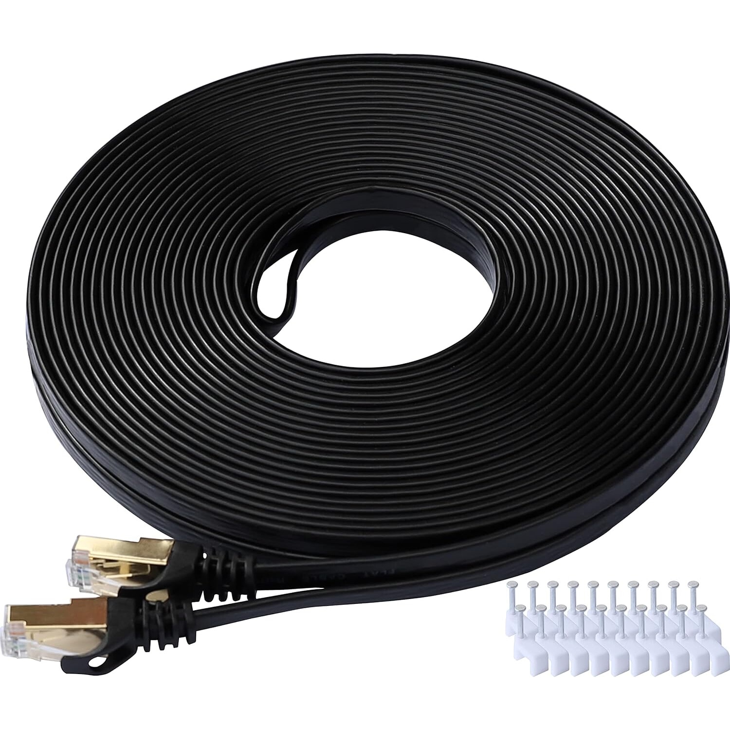Cablu de retea CAT8, Cablu Ethernet de Internet, mufat RJ45, 20m, Negru ...