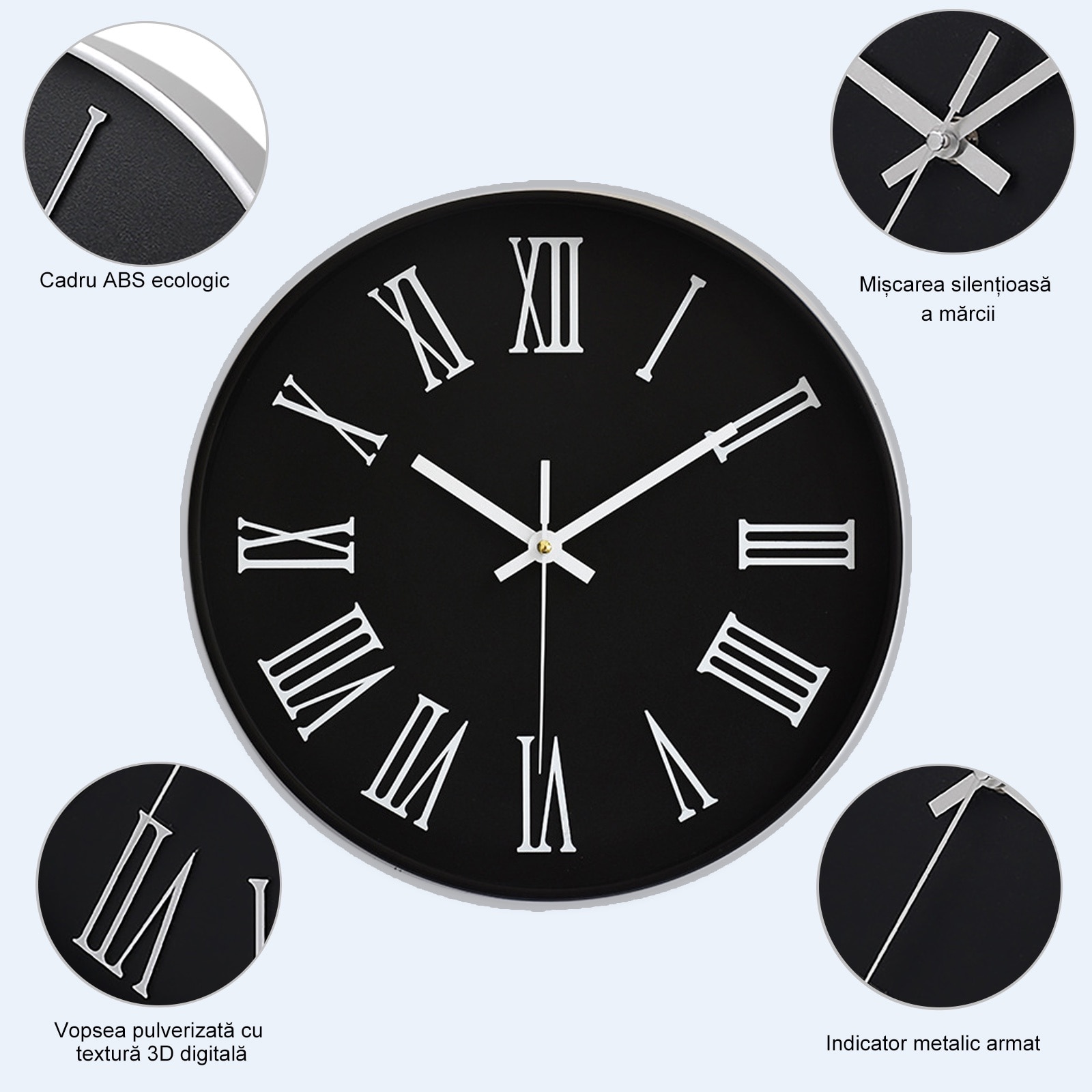 Ceas Perete Decorativ, Yhemday®, cuart, silentios, Moda creativa ...