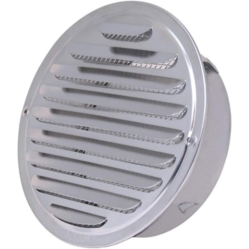 Grilaj de ventilatie din otel inoxidabil, 100mm, cu plasa anti-insecte ...