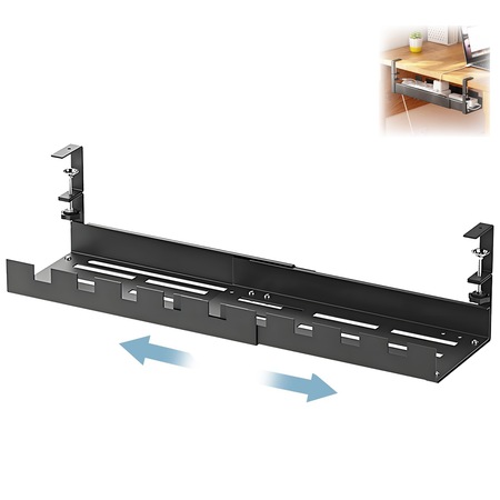 Organizator cabluri sub blat birou, Latauar, Tip tavita, Usor detasabil ...