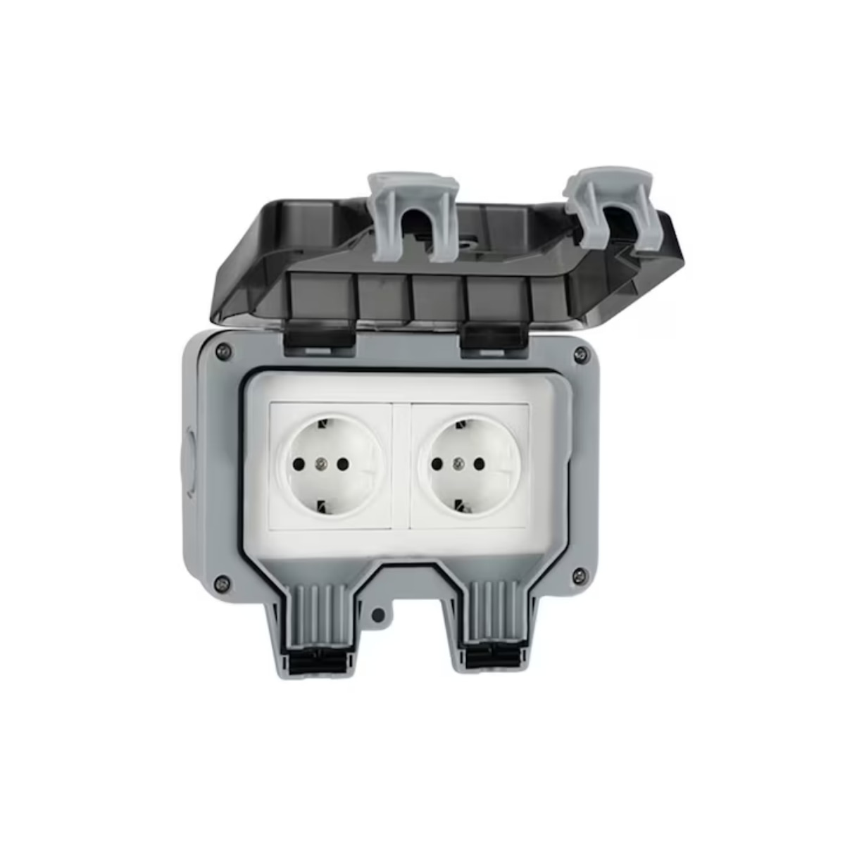 Priza exterior, Dubla, Rezistenta la ploaie IP66, Material PC, staniu ...