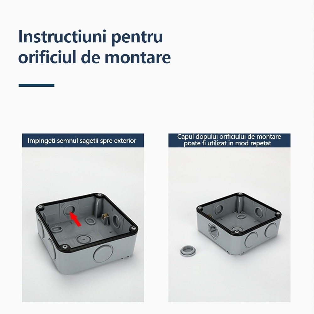 Priza exterior, Rezistenta la ploaie IP66, Material PC, staniu fosfor ...