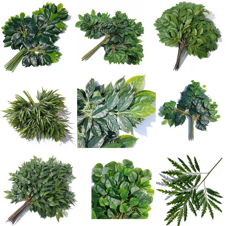 Plante artificiale set, longziming, frunze galbene-rosii, 66x70cm, 26 ...