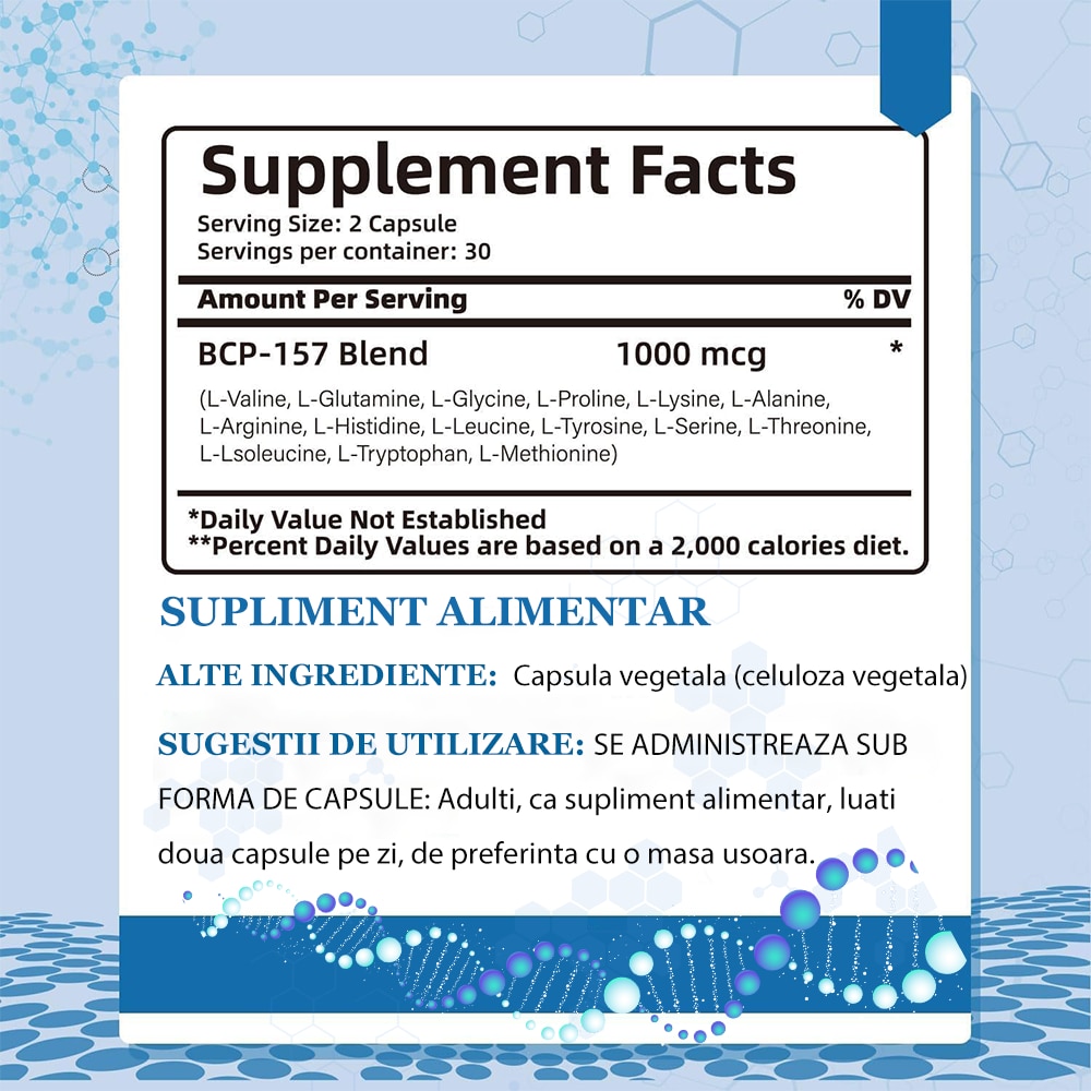 BPC 157 Peptide Capsule, Pentru Recuperare Musculara si Antrenament ...