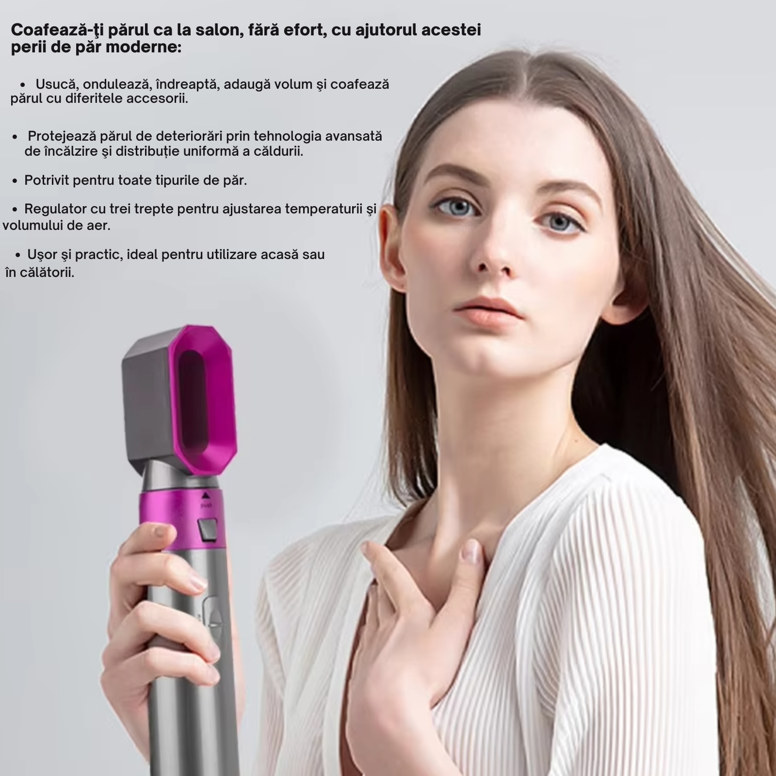 Perie Electrica pentru Par Infiniteea™, Multifunctionala, 7 in 1, 1000W ...