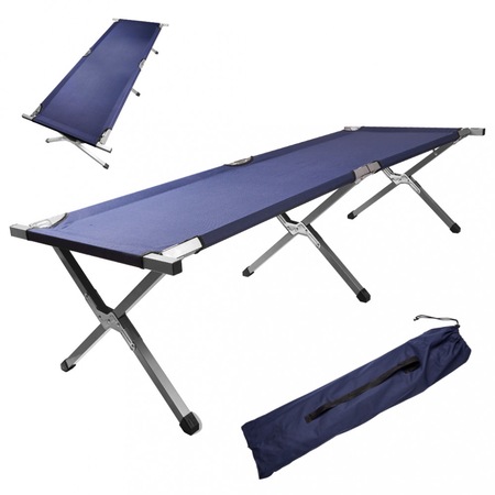 Pat pliabil de camping, 2XL, Albastru, 150 kg - eMAG.ro