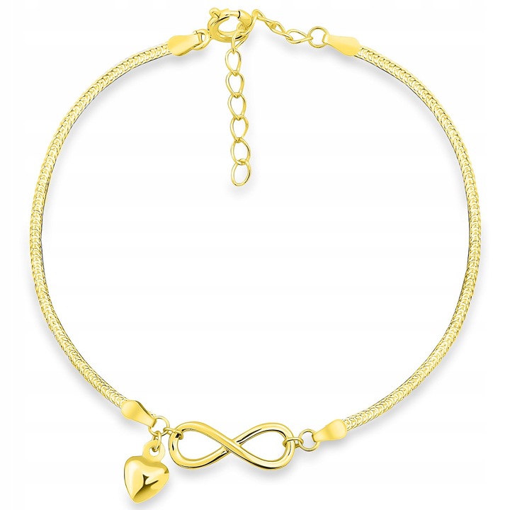 Bratara aur Infinity Heart Celebrity din argint 925 - eMAG.ro