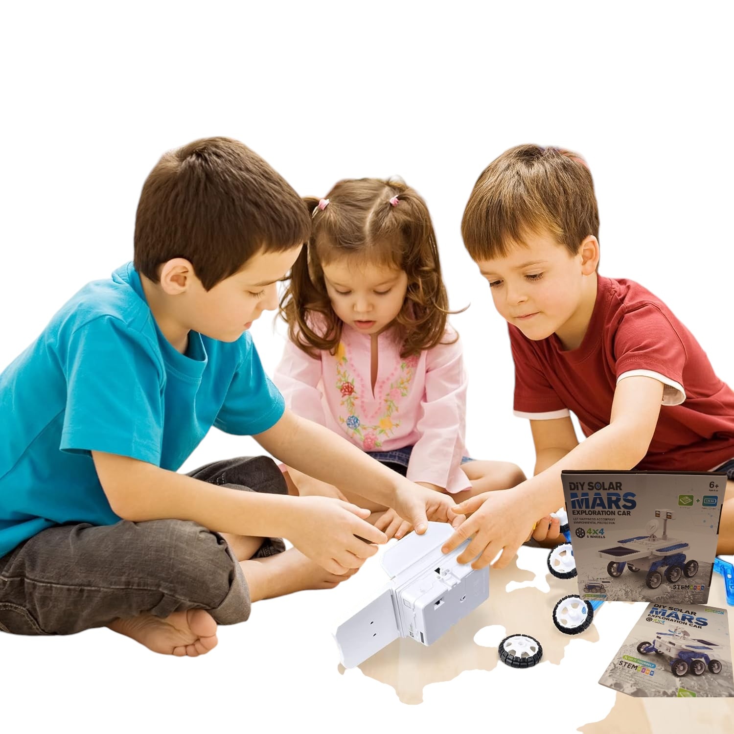 Jucarie educationala de construit solara si cu baterii, 6 roti ...