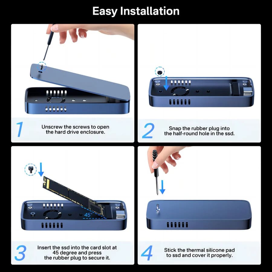 Rack SSD NVME M.2 Acasis, USB Type-C, Viteza transfer 10 Gbps ...